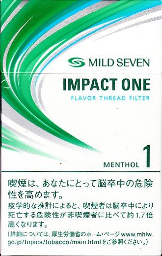 MILD SEVEN IMPACT ONE MENTHOL BOX(マイルドセブン・インパクト・ワン・メンソール・ボックス) : 森 康哲の煙草コレクション