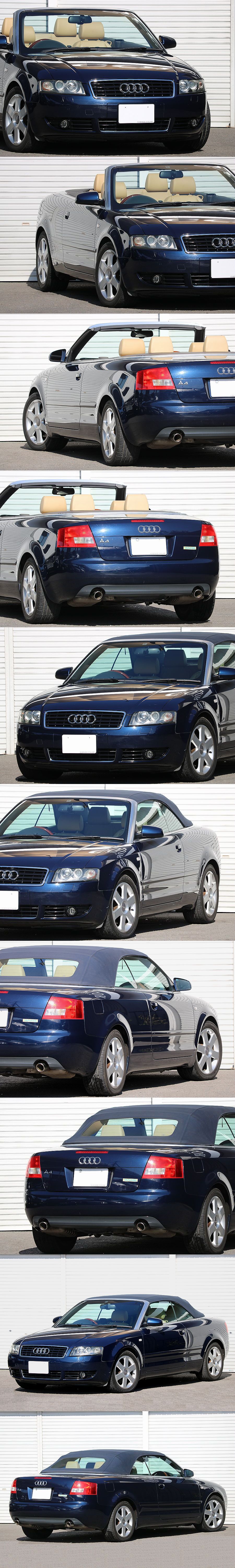[ electric open / rare model ] 2004y Audi A4 cabriolet navy blue canopy ...