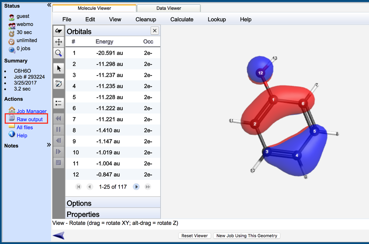 開いて5秒で計算化学！！WebMO！！ : PC CHEM BASICS.COM