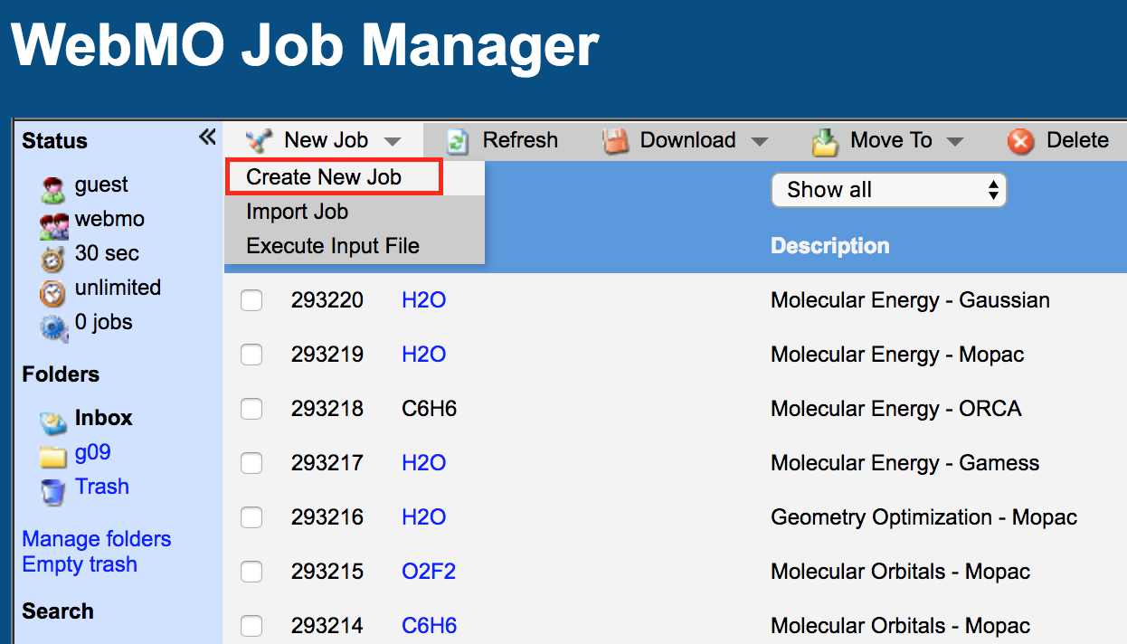 開いて5秒で計算化学！！WebMO！！ : PC CHEM BASICS.COM