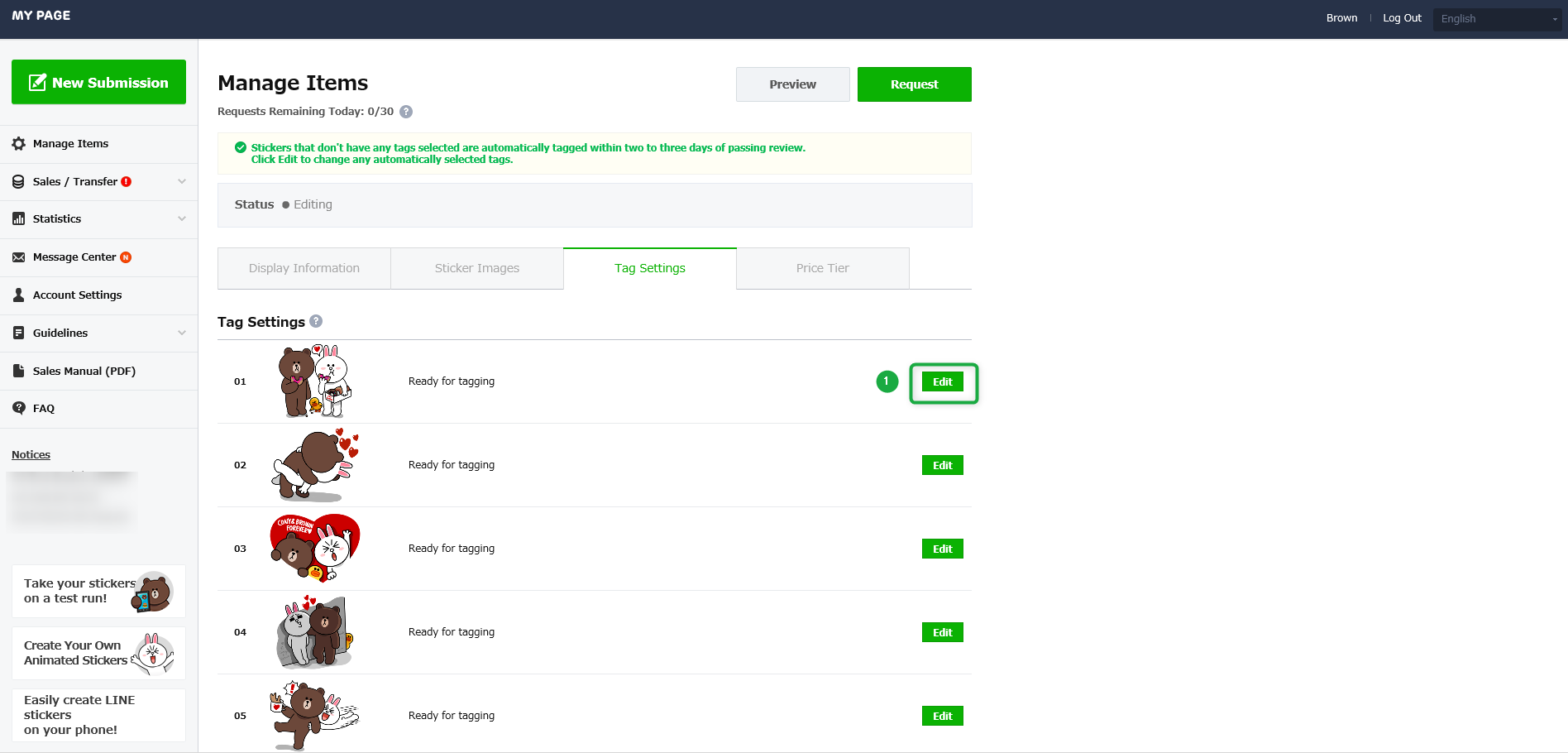 Submitting new stickers : LINE Creators Market Manual