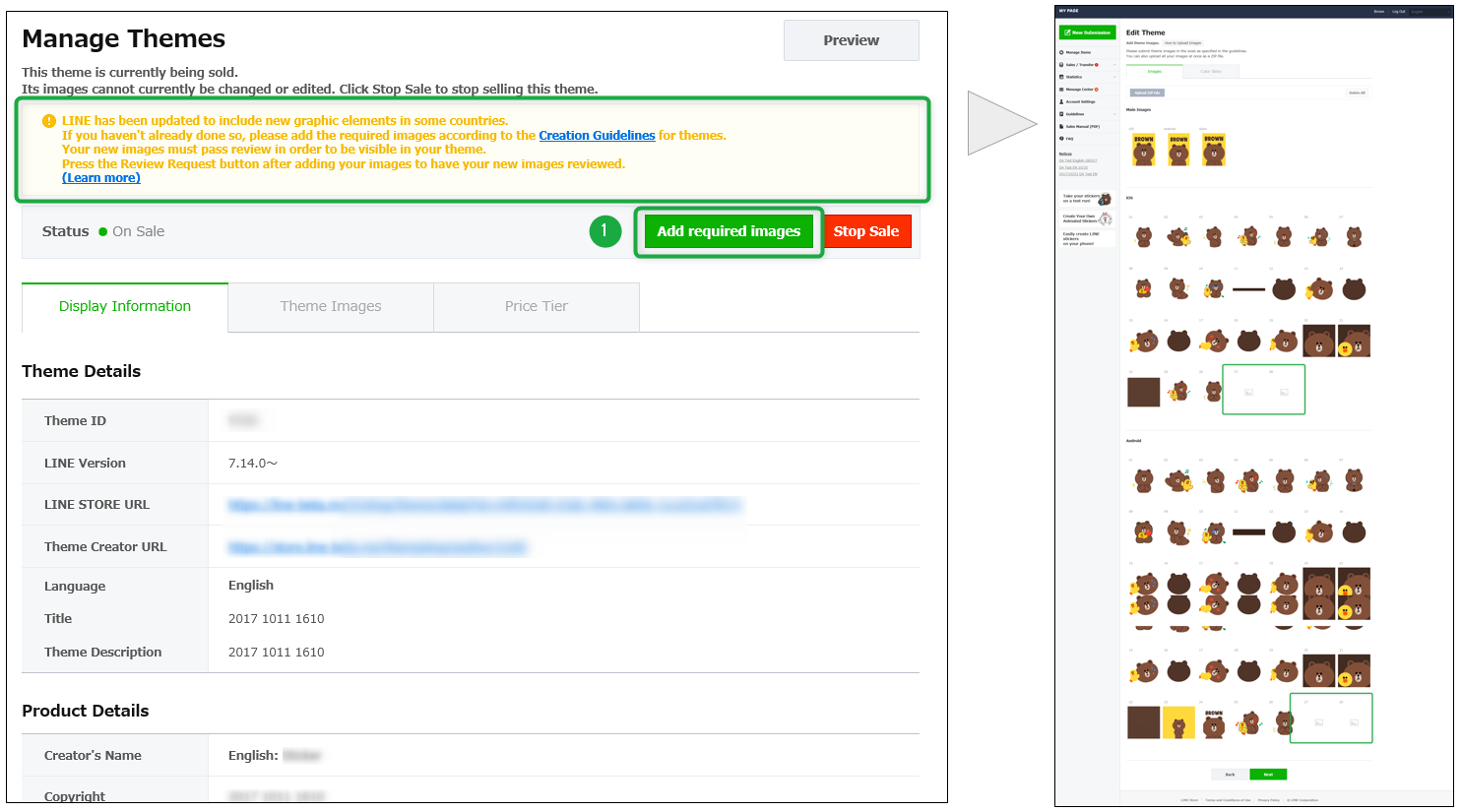 Updating themes : LINE Creators Market Manual