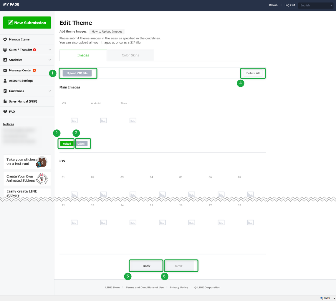 Submitting new themes : LINE Creators Market Manual