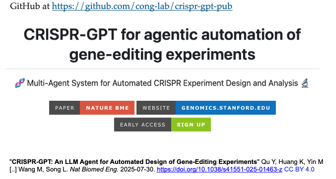 [20250812更新] CRISPR-GPTは誰でもが1日で遺伝子編集の専門家になれるAIエージェントである : crisp_bio