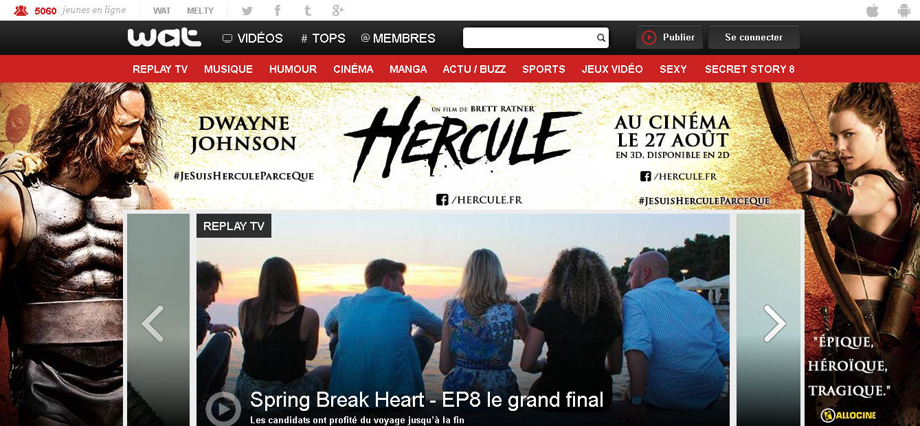 Wat.tv － フランスの動画共有サイト : 世界の無料動画共有サイトのまとめ