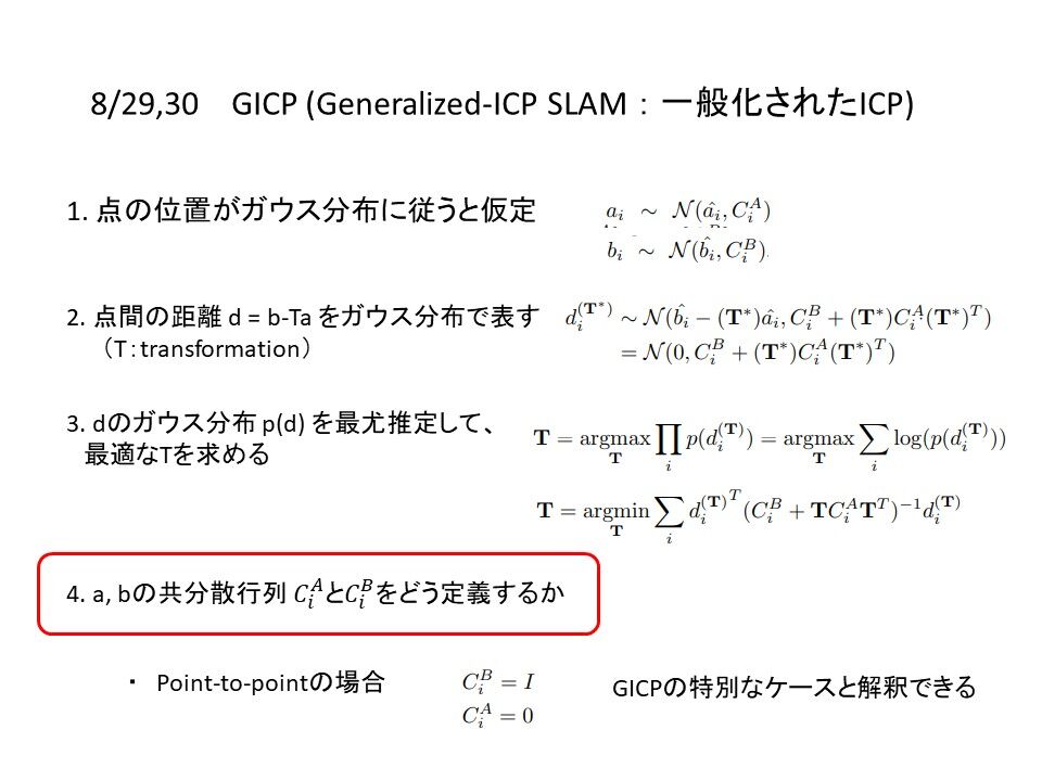 GICP (Generalized-ICP) 論文読み : 日々吉日