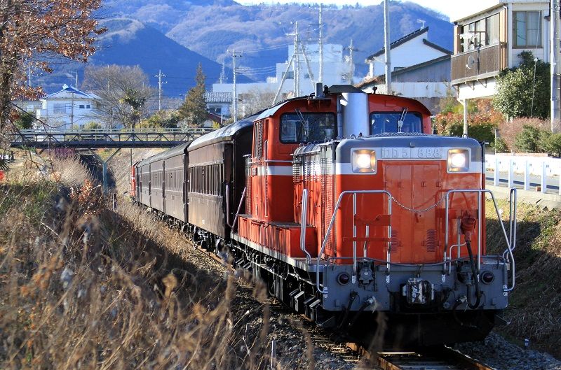 1/16 八高線DD51PPの旧客訓練運転 ② 返しの寄居手前 : 電気屋の鉄道資料館