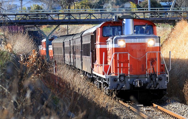 1/16 八高線DD51PPの旧客訓練運転 ② 返しの寄居手前 : 電気屋の鉄道資料館