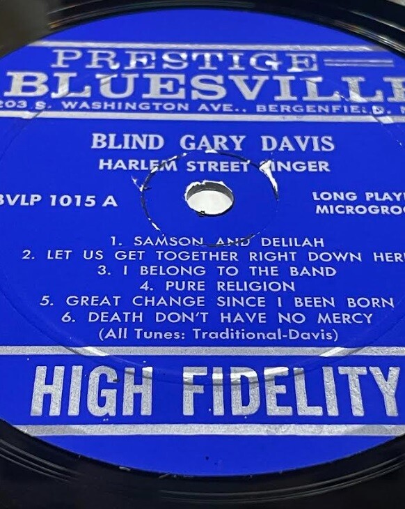 【中古/BLUES】BLIND GARY DAVIS / HARLEM STREET SINGER(BVLP 1015) BLUESVILLE ...