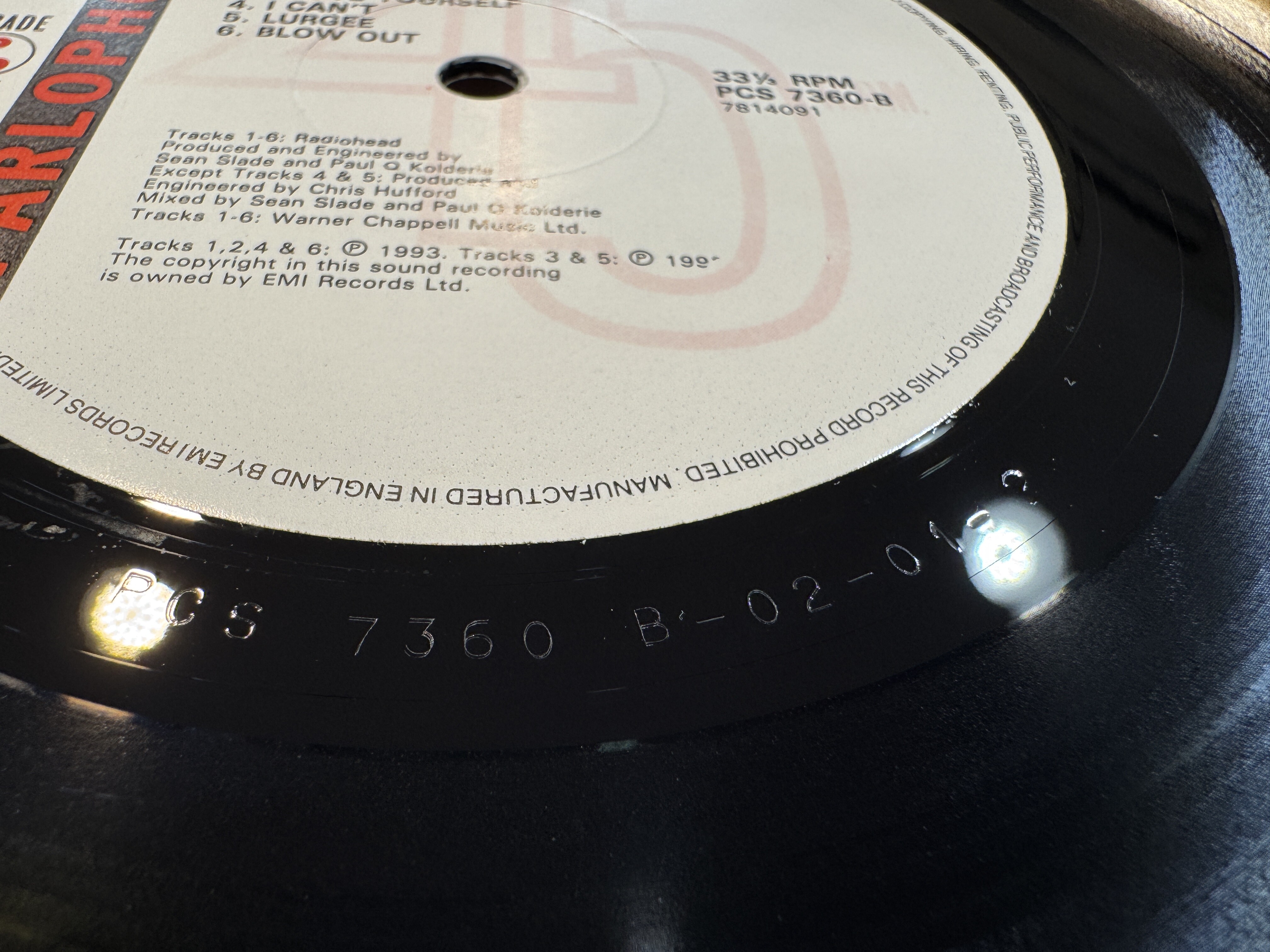 Radiohead ｢Pablo Honey｣ 1st Pressing (Misprint 45 Labels, 180g) Detail ...