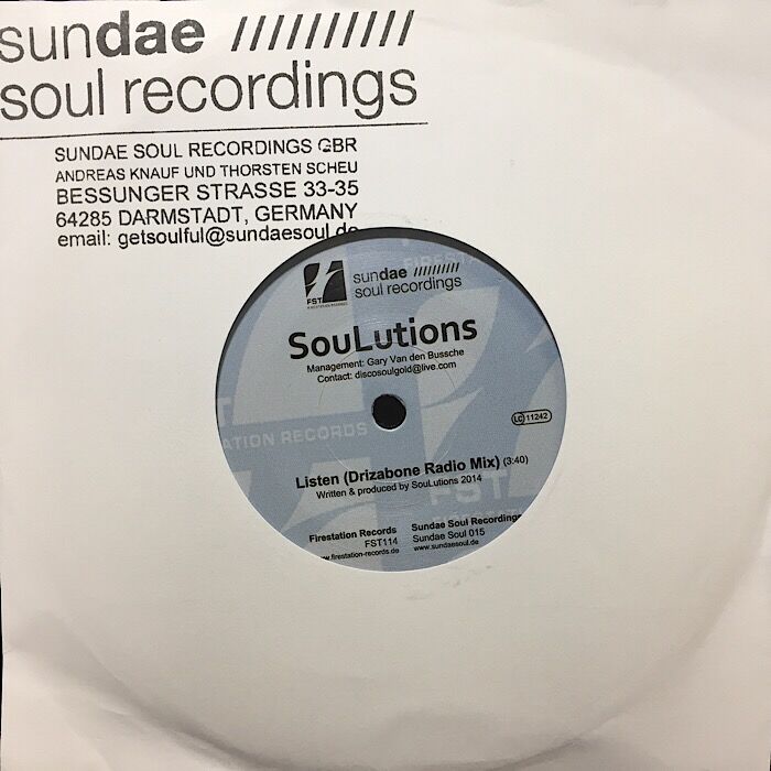 SOLD OUT→現行UKソウルバンド、SOULUTIONSによる「LISTEN」のDRIZABONE REMIXのUSED 7INCHが ...