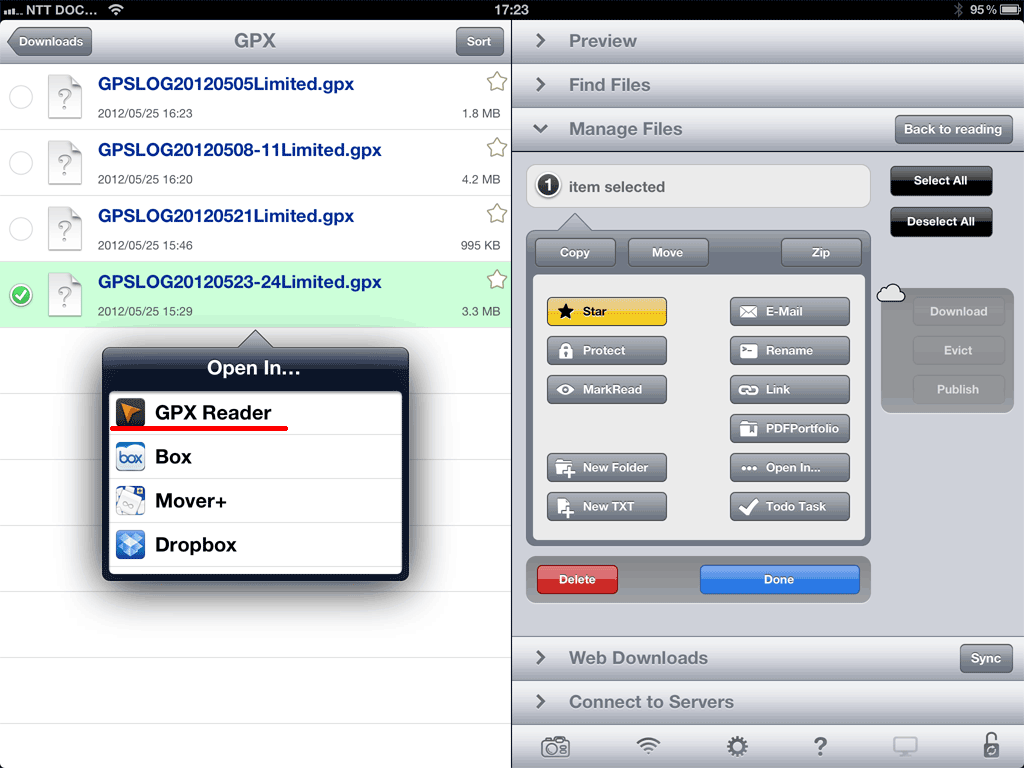 GPSログを iPhone / iPad で表示する ～ Google Earth と GPX Reader : Tedious diary more x4