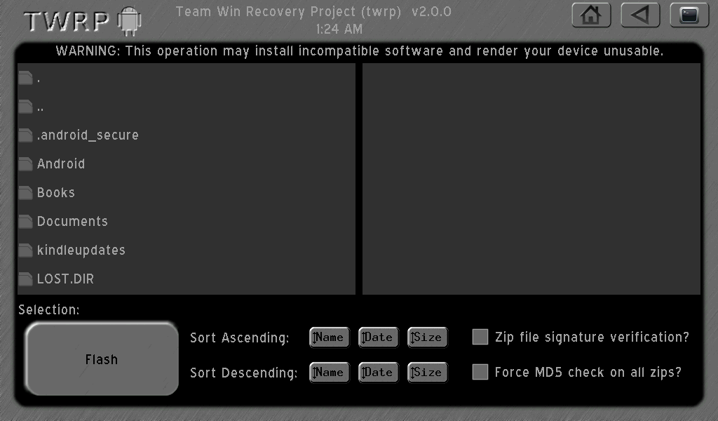 Kindle FireにTWRP（TeamWin Recovery Project）2.0を入れてみた : よくわかってないBlog その2