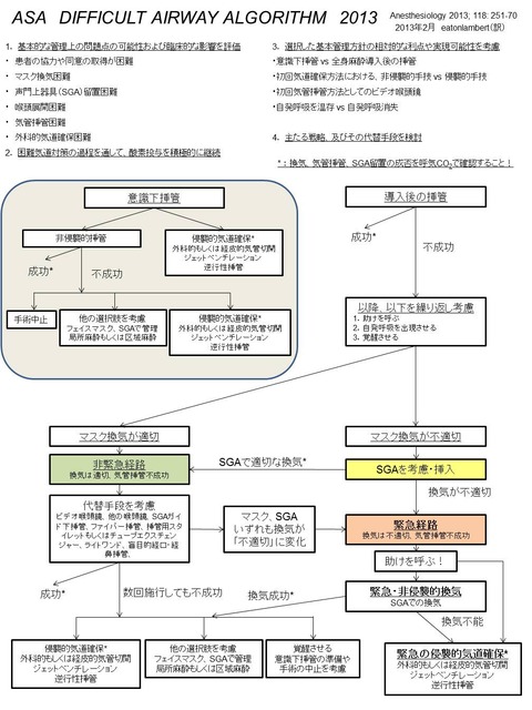 ASAのDifficult Airway Algorithm～チャートを日本語にしてみた : Dr.シモネッタの修行ノート
