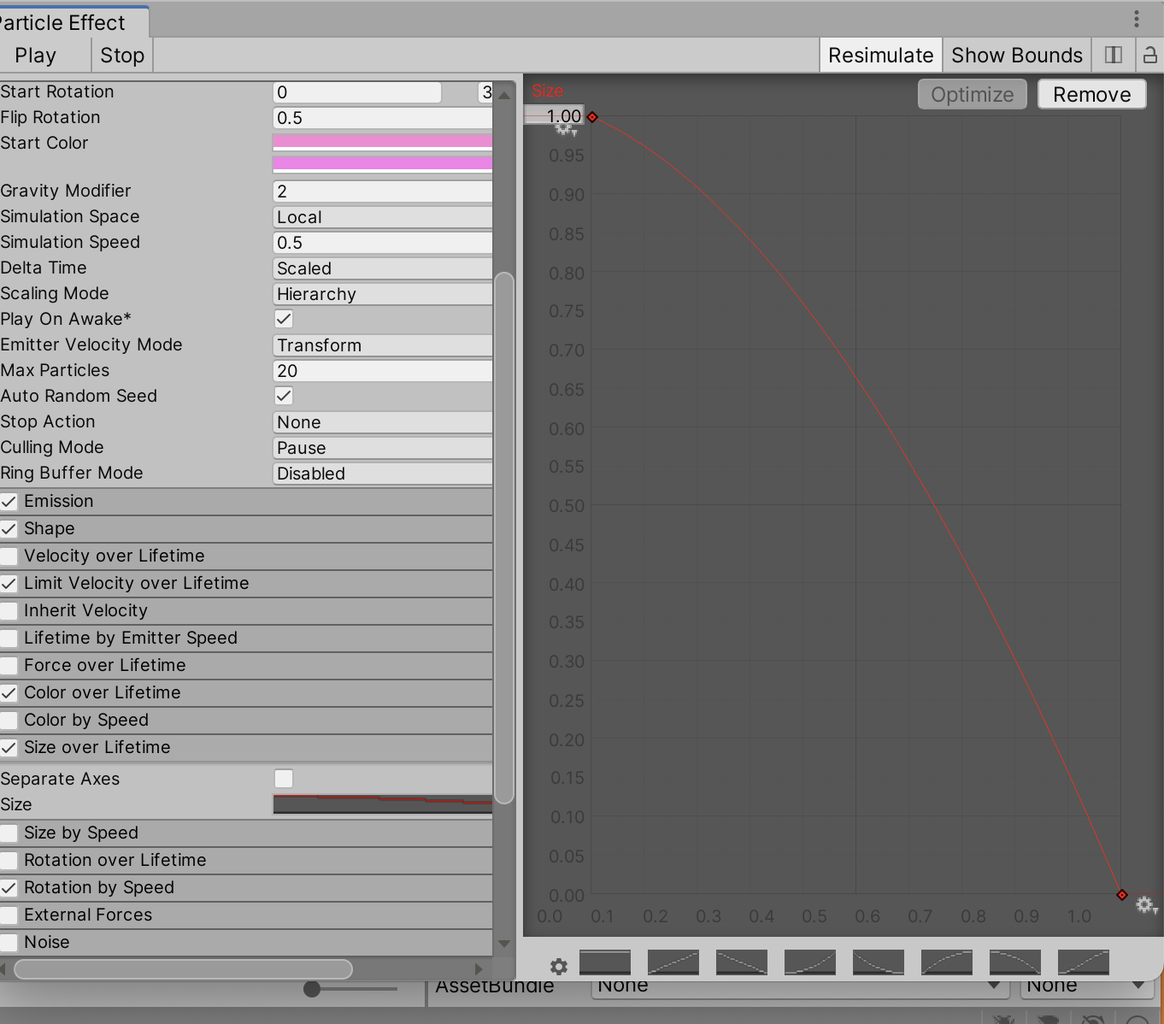 【Unity】Particle SystemでCurveがインスペクター下に表示されないとき : アプリ開発エリの備忘録