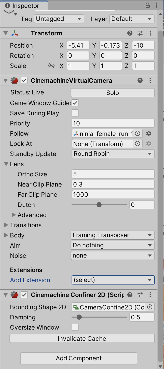 【Unity】2DのCinemachineの設定をする : アプリ開発エリの備忘録
