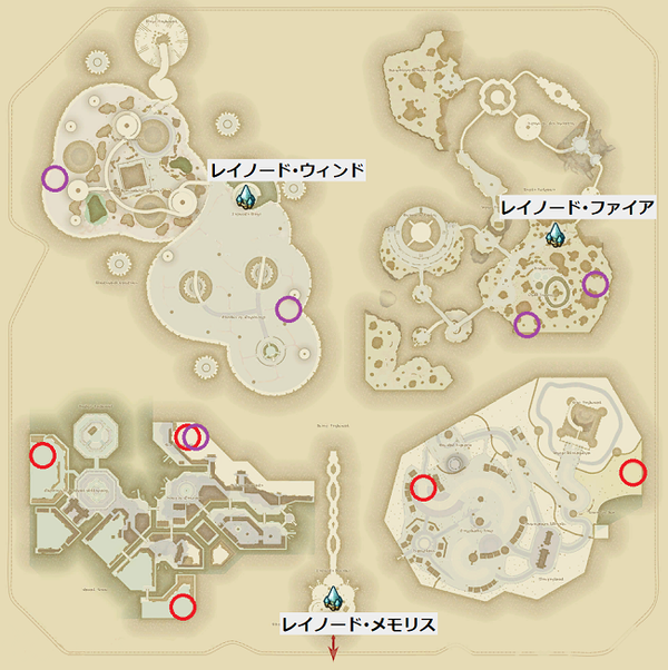 FF14 黄金エリア Bモブ出現位置マップ : Eorzean