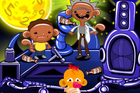 Monkey GO Happy Stage 838 - Rick Monkey and Monkey Morty Theme : All Escape