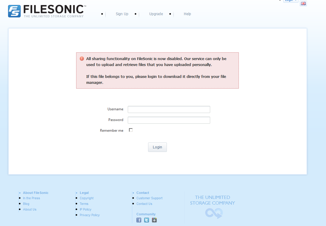 似非管理者の寂しい夜:Filesonicも停止 - livedoor Blog（ブログ）