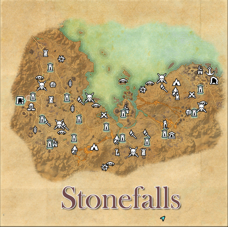 【ESOブログ】エルダースクロールズオンライン一人旅 : 【マップ情報】ストーンフォールズ/Stonefalls
