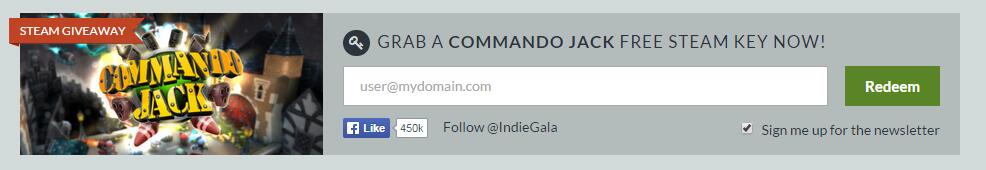 PC Gamer リスト更新中 : IndiegalaでCommando Jackのsteamキーを無料配布中