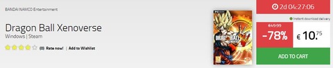 PC Gamer リスト更新中 : GamesrocketでDragon Ball Xenoverseが10.75EUR