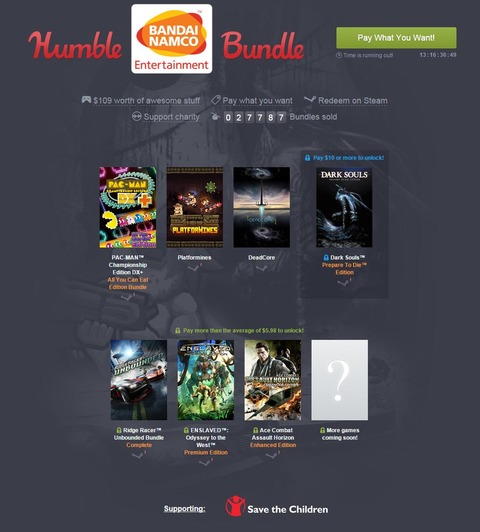 PC Gamer リスト更新中 : HumbleでBANDAI NAMCO Bundle **但し日本は除く