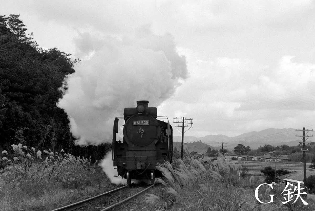 山陰本線西端部 梅ケ峠うめがとうを走るDF50とD51 1971年11月 : G鉄グラフィティ