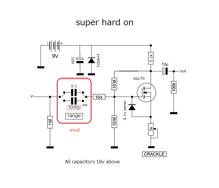 super hard on 18v仕様 リベンジ : エフェクターMOD日誌など