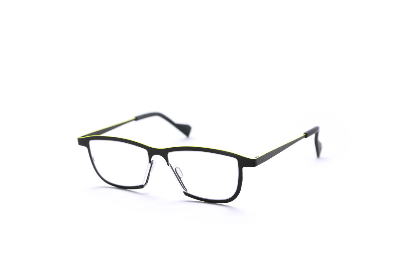 theo：テオ col.378 Black-Yellow " Tilde "" james11 " 黒くて黄色いメガネフレーム ...