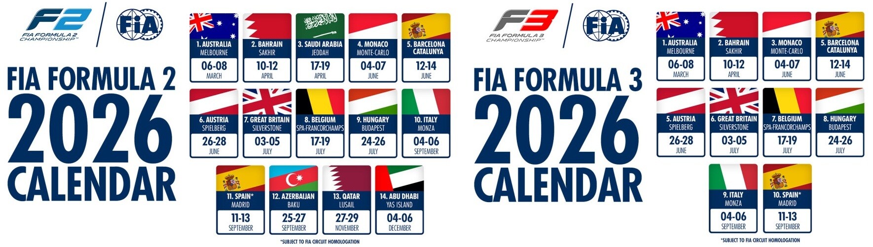 2026年F2カレンダー / 2026年F3カレンダー : F1通信jp