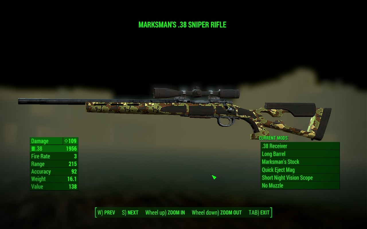 Hunting Rifle Tacticalstock Camouflage and Black Portedbarrel : Fallout ...