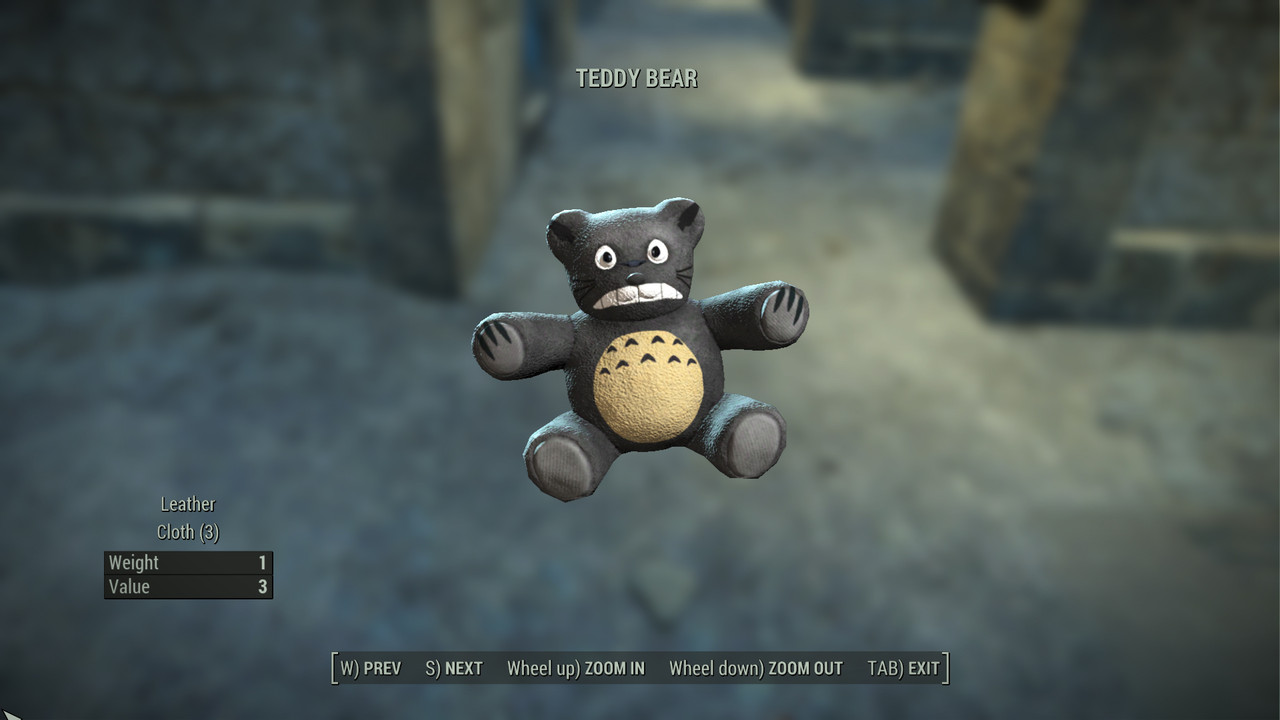 Totoro Bear ( Teddy Bear RETEXTURE) : Fallout 4 MOD紹介ギャラリー フォールアウト4 (FO4)