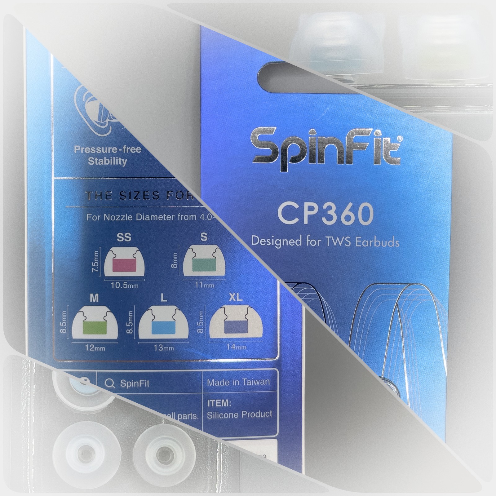 Spinfit CP360 / 首が倒れるフィット感の高いイヤーピースのTWS版 : 狐丸の「これ買ってみました」
