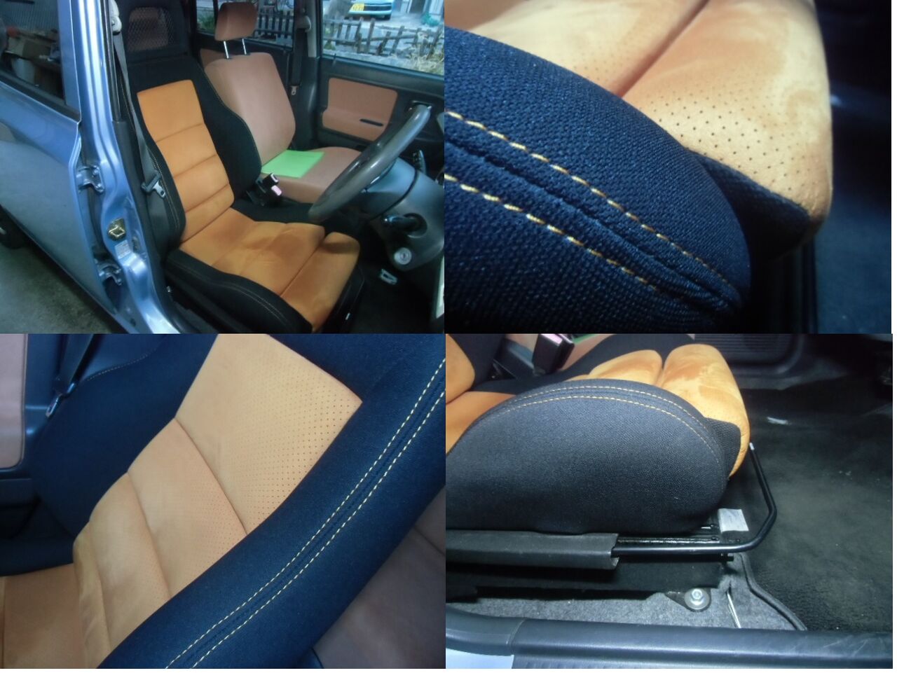 レカロ is81 LS-L 全張替 当社オリジナル黒×アルカンターラ橙 レカロ製レール 装着車両 車検 ズズキ ラパンHE21 - レカロ屋♪ ...