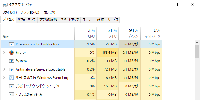 Resource cache builder tool（mcbuilder.exe）がたまにHDDアクセスしまくるんだけど何しているんだろ ...