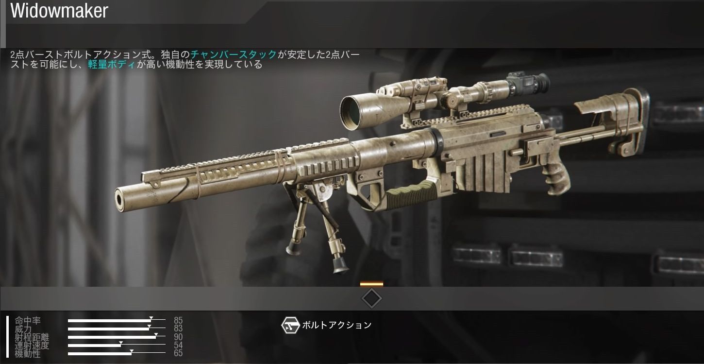 Cod:IW スナイパーライフルのまとめ : げぇむはしりがき