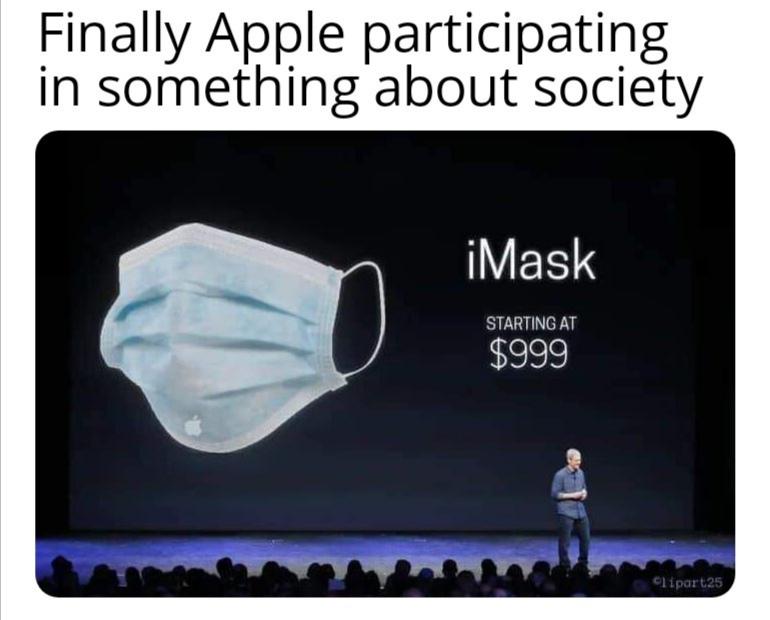 iMask and iMask Pro 」なら買うぞw 米アップル、マスクの無償出荷を開始、iPhone工場で週100万枚生産 : ファンサマリィ