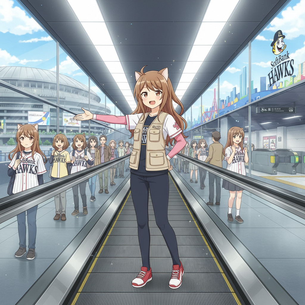 福岡ソフトバンクホークスが「みずほPayPayドーム」から「地下鉄」までの”動く歩道”設置に向けて福岡市に要望書 : ガールズVIPまとめ