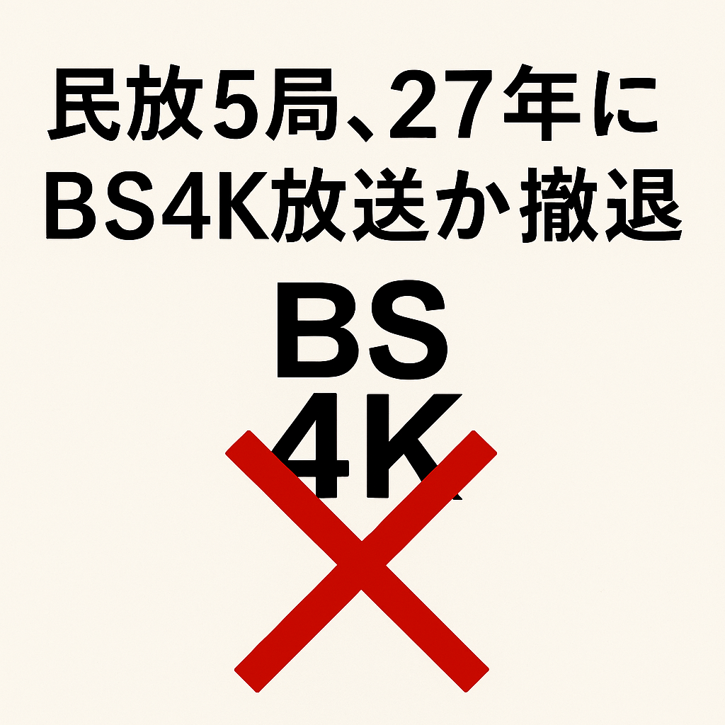 民放5局、27年にBS4K放送から撤退へ : ガールズVIPまとめ
