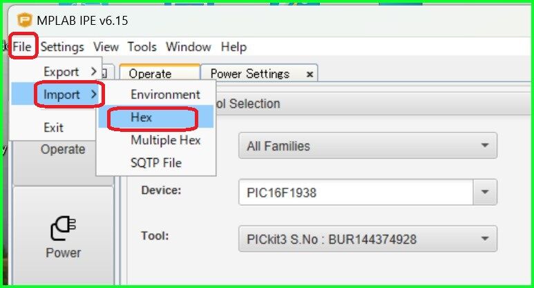 ・ATU-100 へ MPLAB IPE v6.15 で HEXファイル の 書き込み手順 : Skyzoo ヨッシーの備忘録