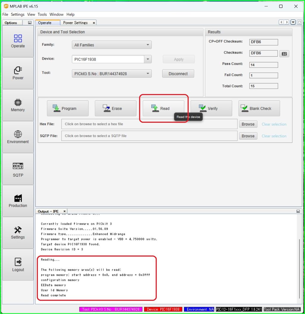 ・ATU-100 へ MPLAB IPE v6.15 で HEXファイル の 書き込み手順 : Skyzoo ヨッシーの備忘録