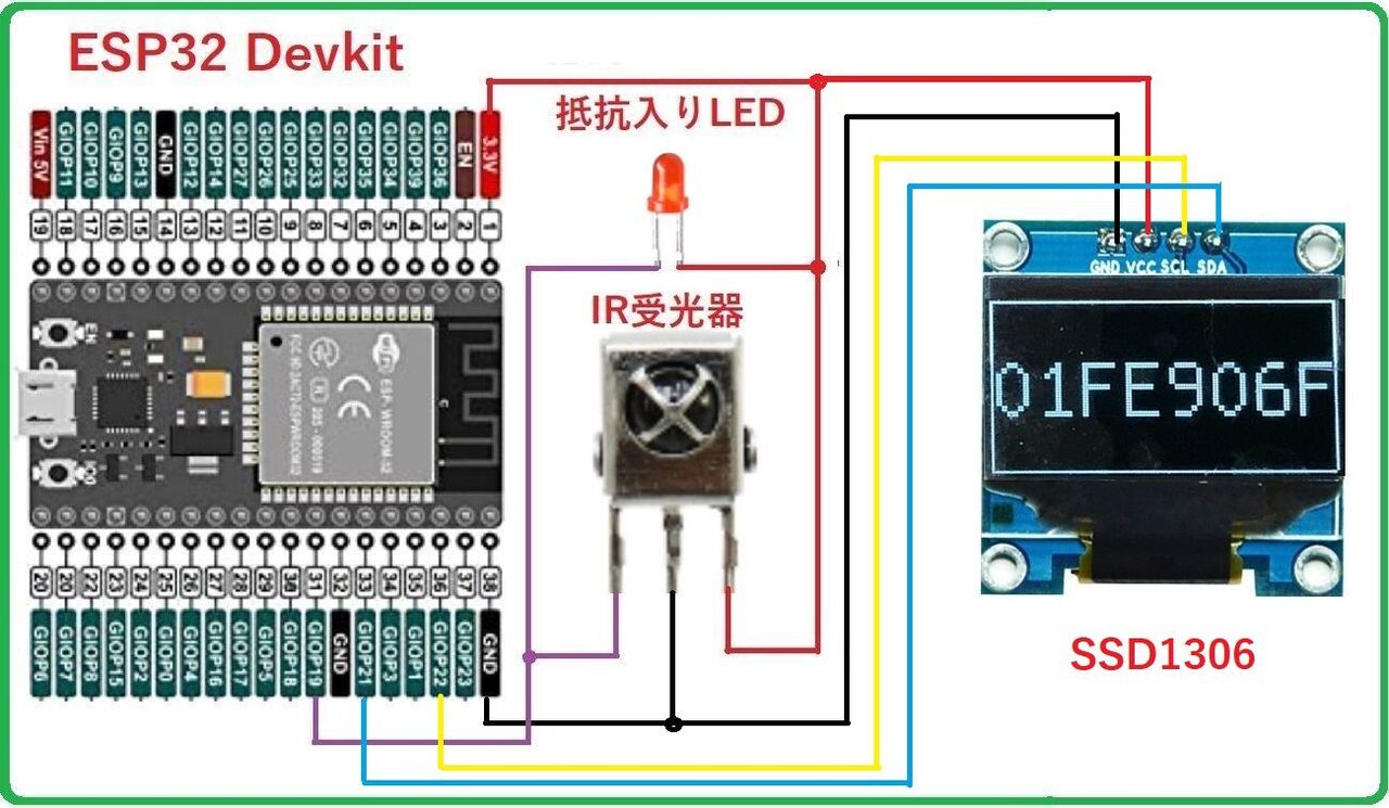 ・ESP32 IR Decoder (赤外線リモコン解読器) を作ってみた : Skyzoo ヨッシーの備忘録