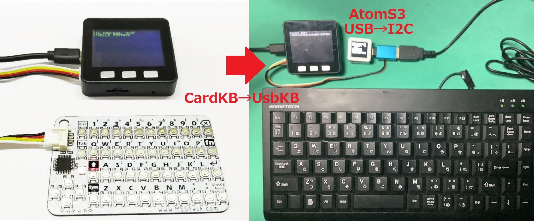 ・M5Stack CardKBの代わりにAtomS3を使いUSBキーボードを繋いでみた : Skyzoo ヨッシーの備忘録