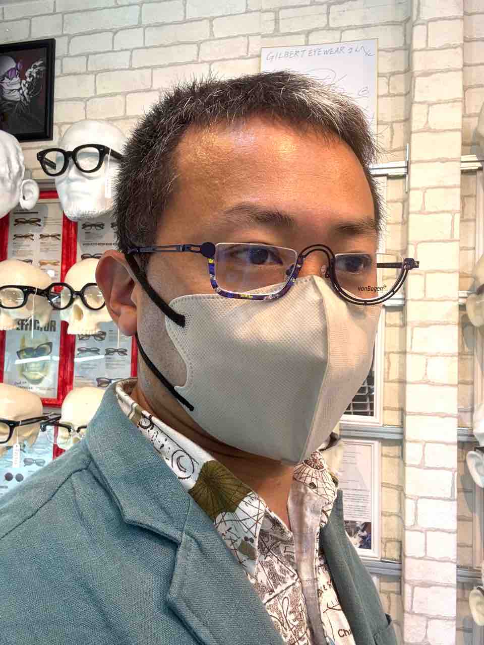 個性的なアシメアンダーリム vonBogen Mod.1531 : GILBERT EYEWEAR from 中野ブロードウェイ