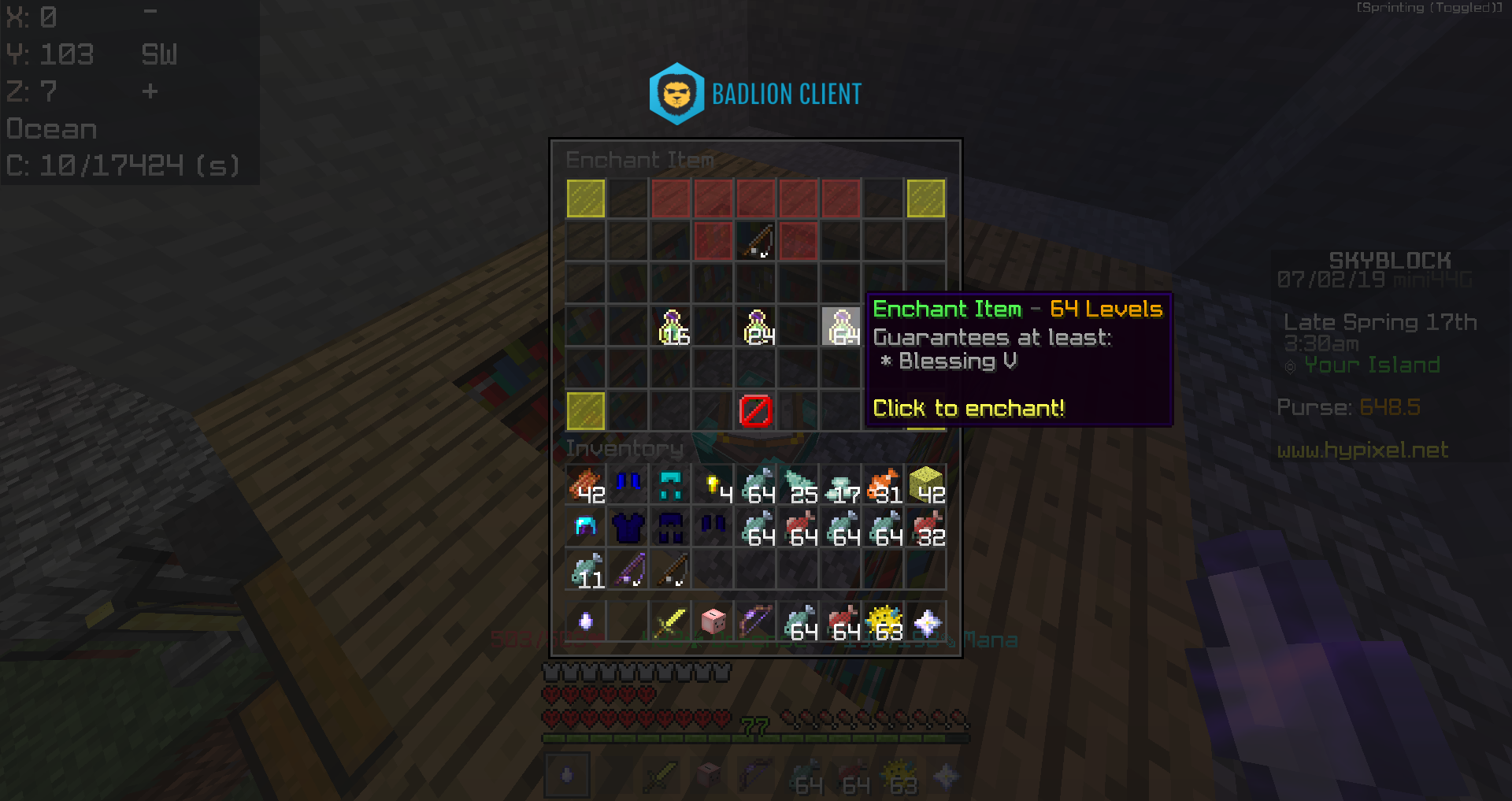 SkyBlock装備情報28：新エンチャント！Blessing : Hypixel SkyBlockの歩き方