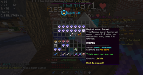 SkyBlockオークション情報10：Magical Water Bucketはいくらで売れる？ : Hypixel SkyBlockの歩き方