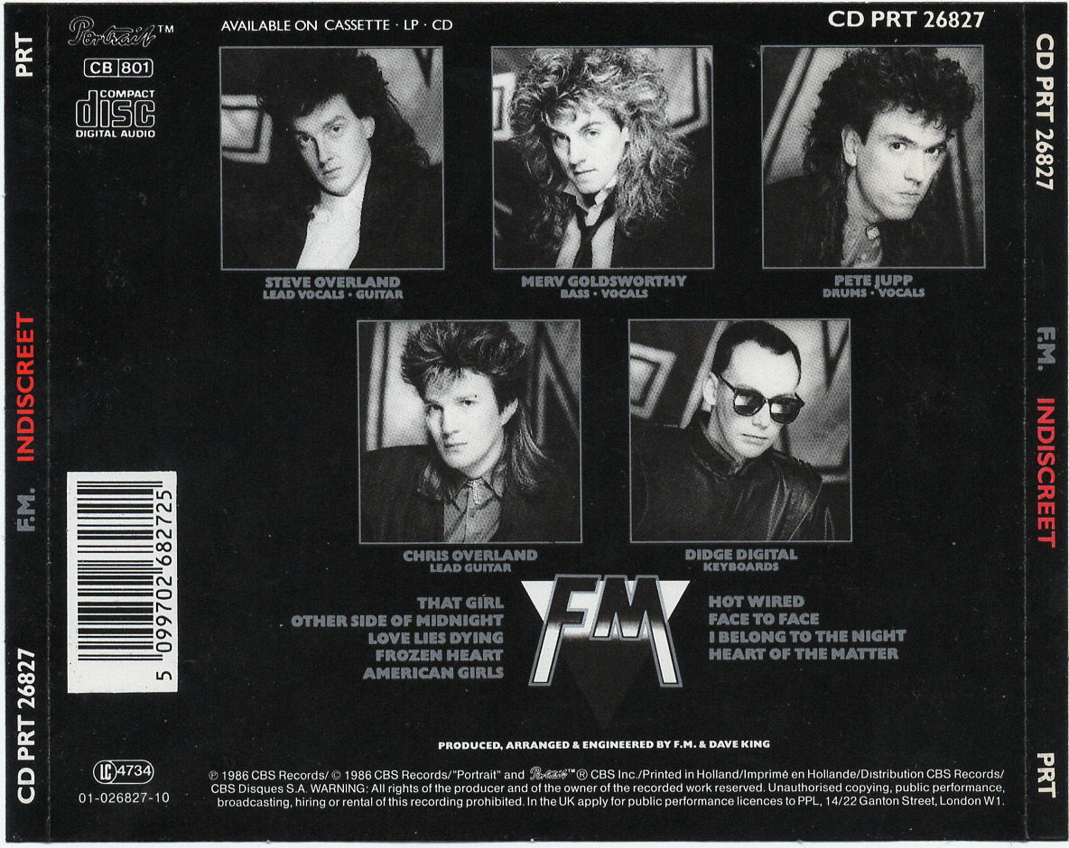 VINTAGE OF HARD ROCK&HEAVY METAL : FM/Indiscreet(CBS/Sony)(1986)
