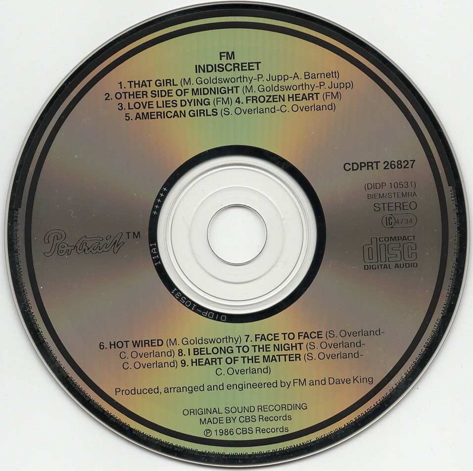 VINTAGE OF HARD ROCK&HEAVY METAL : FM/Indiscreet(CBS/Sony)(1986)