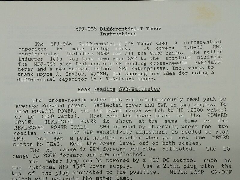 MFJのアンテナチューナー「MFJ－986」 : ハムセンター長崎blog
